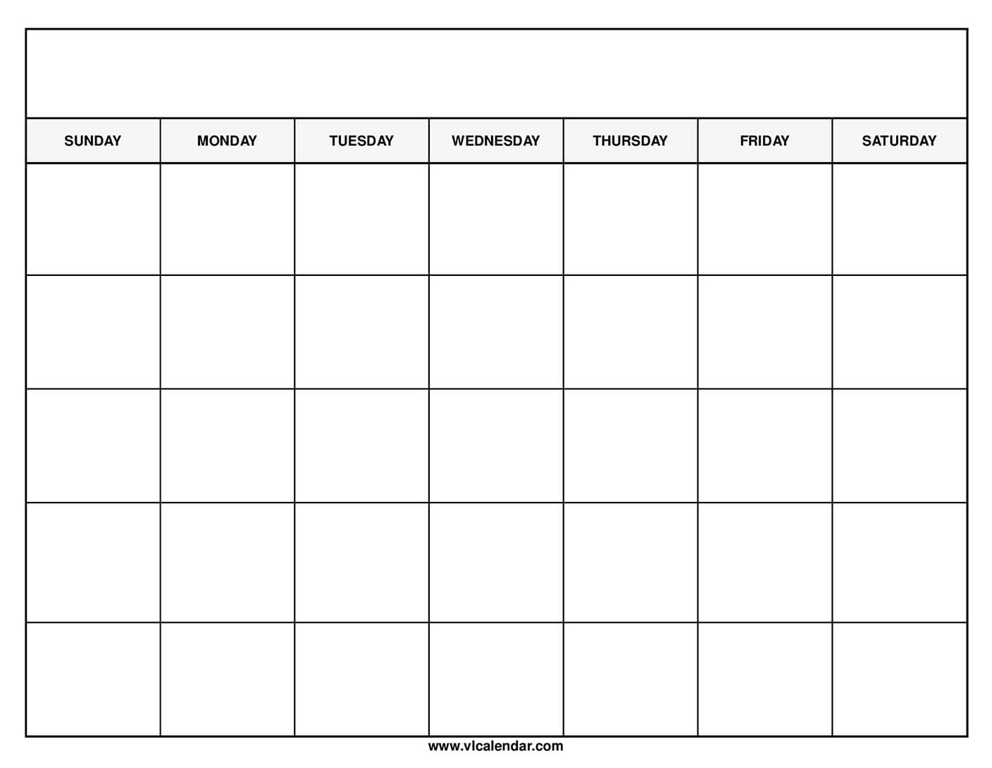 Free Printable Blank Calendar Template VL Calendar