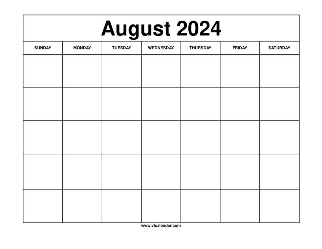 August 2024 Calendar Printable Templates with Holidays