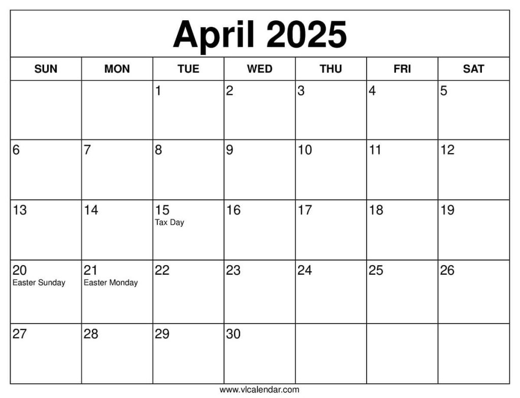 April 2025 Calendar – Printable Templates & Planning Guide