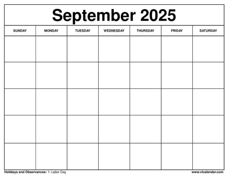 September 2025 Calendar - Free Printable Templates & Planning Guide